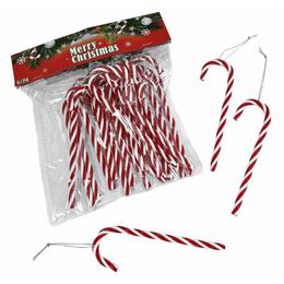 Spetebo - Deko Zucker Stange - 24 Stck. - rot/weiß zum Hängen Weihnachts Baum Schmuck