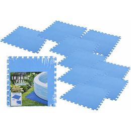 Spetebo - Pool Unterlage 50x50 cm in blau - 9 Stück / 2,13 m² - Bodenschutz Matte Unterlegmatte mit Stecksystem - Fitnessmatte Spielmatte