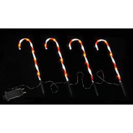 Spetebo - led Zuckerstangen - 4er Set - beleuchtete Weihnachts Dekoration warm weiss