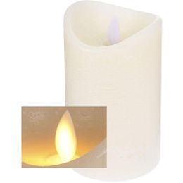 Spetebo Led Echtwachskerze creme - 15 x 7,5 cm - Advents Weihnachts Kerze mit Timer und Flacker Flammen Effekt