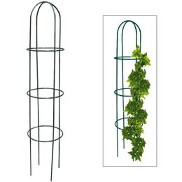 Spetebo - Metall Rank-Obelisk dunkelgrün - 200 cm - Blumengitter Rosenbogen Rankhilfe