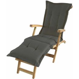 Spetebo - Deckchair Auflage - Farbe: braun-anthrazit - Liegenauflage Liegestuhl Auflage