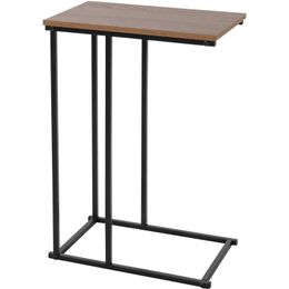 Spetebo - Holz Beistelltisch mit Metall Gestell - 58 x 40 cm - Tisch zum Zustellen oder Dekorieren - Sofatisch Couchtisch Dekotisch Telefontisch
