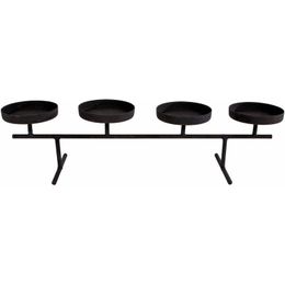 Spetebo - Metall Advents Kerzenständer auf Fuß schwarz - 40 cm - Kerzen Halter für 4 Stumpenkerzen