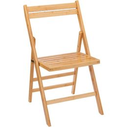 Spetebo Bambus Klappstuhl natur - 78 x 44 cm - Küchen Stuhl klappbar aus fsc Holz - klassischer Holzstuhl für den Hausgebrauch