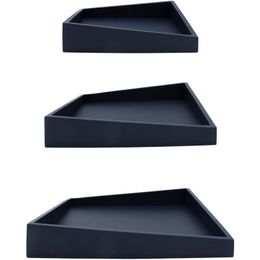 Spetebo - Dekotablett 3er Set mit asymmetrischer Form - 30 / 25 / 20 cm - Serviertablett aus Holz im modernen Design - Kerzentablett Tisch Deko Tee