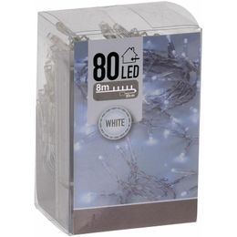 Spetebo Lichterkette mit 80 led in kalt weiß mit Timer - 800 cm - Weihnachts Tischlichterkette Deko Innen Beleuchtung