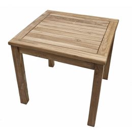 Spetebo - Teak Holz Beistelltisch - 50 cm - Sofa Couch Garten Blumen Deko Tisch Massiv