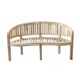 Spetebo Teak Banana Bank 3-Sitzer - 150 x 85 x 57 cm - Garten Sitz Bank Massiv Hart Holz