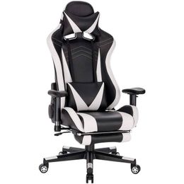 Gaming Stuhl Racing Stuhl aus Kunstleder BS93 weiß - weiß - WOLTU