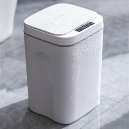 16L Automatischer Sensor Mülleimer abs Abfalleime Mülleimer für Küche Schlafzimmer Badezimmer Weiß