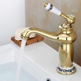 Retro Wasserhahn Mischer Gold Vintage Waschbecken Wasserhahn Badezimmer Küchenarmatur Einhebelmischer Wasserhahn für Küche Badezimmer Waschbecken