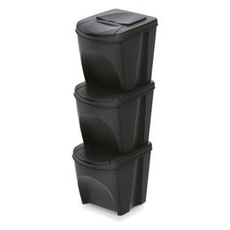Keden - Mülleimer Abfalleimer Küche Mülltrenner 3x25L Set Papierkorb Sortibox mit Deckel