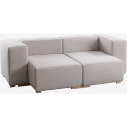 Zweiteilige modulare Sofa mit zwei Armlehnen Robert Cremebeige - Cremebeige - Sklum