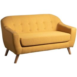 Sklum - 2-Sitzer Sofa aus Leinen und Stoff Aktic Gelb Curry - Gelb Curry