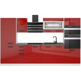 Belini - Küchenzeile Küchenblock Mila - Küchenmöbel 300 cm Einbauküche Vollausstattung ohne Elektrogeräten mit Hängeschränke und Unterschränke, ohne