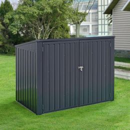 [en.casa] - Mülltonnenbox Grebin für 2 Tonnen 173 x 101 cm Dunkelgrau