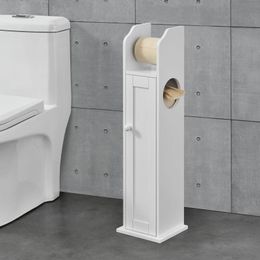 [en.casa] - Toilettenpapierhalter Falkenberg 78x20x18 cm Badezimmerschrank mit Ablage Weiß en.casa - Weiß