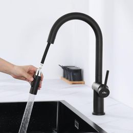 Auralum - Wasserhahn Küche Ausziehbar Küchenarmatur mit 2 Strahlarten, Armatur Küche 360° Drehbar Einhebelmischer, Spültischarmatur Edelstahl