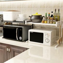 WYCTIN 2x Mikrowellenhalter Küchenregal,Mikrowellenregal für Toaster Stand Regal, Cabinet Organizer (40-65)x42cm