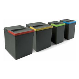 Iperbriko - Differenzierter Abfallbehälter mit 4 Behältern, Höhe 26,6 cm.