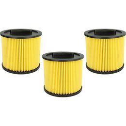 vhbw - Filterset 3x Faltenfilter kompatibel mit Einhell te-vc 2350 sacl Staubsauger - Filter, Patronenfilter, Papier / Kunststoff, schwarz gelb