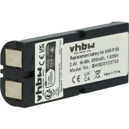 vhbw NiMH Akku 800mAh (2.4V) kompatibel mit schnurlos Festnetz Telefon Panasonic KX-TCA14, KX-TG200ALB, KX-TG200CB Ersatz für CPH-508, BBTG0658001, u.a..