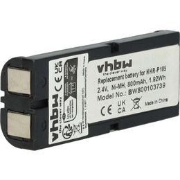 vhbw NiMH Akku 800mAh (2.4V) kompatibel mit schnurlos Festnetz Telefon Panasonic KX-TG2421F, KX-TG2421P, KX-TG2422 Ersatz für CPH-508, BBTG0658001, u.a..