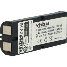 vhbw NiMH Akku 800mAh (2.4V) kompatibel mit schnurlos Festnetz Telefon Panasonic KX-TG2424, KX-TG2431, KX-TG2432 Ersatz für CPH-508, BBTG0658001,