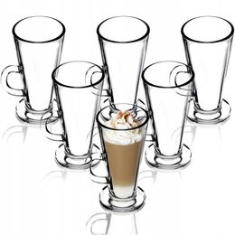 KADAX Latte Macchiato Gläser, 6er Set, 260 ml, Kaffeegläser mit Griff, Teegläser aus Glas, Trinkgläs
