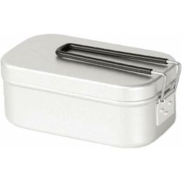 Minkurow - Aluminium Lunchbox mit Deckel, 800 ml Lebensmittelbehälter, Indoor Outdoor Camping Picknick Lunchbox (Silber)