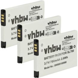 3x Akku kompatibel mit Gigaset Premium 300HX schnurlos Festnetz Telefon (700mAh, 3,7V, Li-Ion) - vhbw