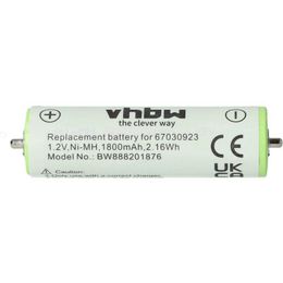 vhbw Akku kompatibel mit Braun Flex XP 5773, Flex XP 5774, Flex XP 5775, Flex XP 5776 Rasierer (1800 mAh, 1,2 V, NiMH)