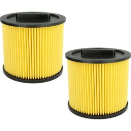 Filterset 2x Faltenfilter kompatibel mit Einhell te-vc 36/30 Li S-Solo Staubsauger - Filter, Patronenfilter, Papier / Kunststoff, schwarz gelb - vhbw