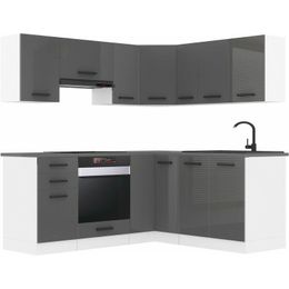 Belini - Küchenzeile Küchenblock Küche L-Form Sarah Küchenmöbel mit Griffe, Einbauküche ohne Elektrogeräten mit Hängeschränke und Unterschränke, mit