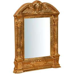 Biscottini Wandspiegel Spiegel zum Aufhängen aus Holz mit antikem Blattgold L33xPR4xH43 cm Made in Italy