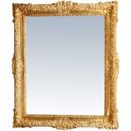 Biscottini Vertikaler / horizontaler Wandspiegel Spiegel zum Aufhängen aus Holz mit antikem Blattgold L93xPR5,5xH107 cm Hergestellt in Ita