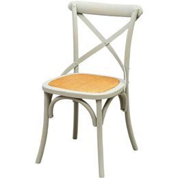 Biscottini Moderner Holzstuhl 88x48x52 cm Rustikale Stühle Vintage Thonet Stuhl Küche Esszimmer Restaurant Bistro (Antikgrau) - Antikes grau