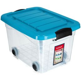Kunststoffbehälter mit Rollen, Aufbewahrungsbox aus Kunststoff, Organizer mit Deckel, Clipbox - Kadax