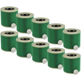 10x Faltenfilter kompatibel mit Kärcher wd 3 Premium Home, wd 3 p Workshop, wd 3 s V-17 Nass- & Trockensauger - Filter, Patronenfilter, grün - vhbw