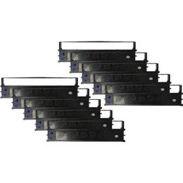 vhbw - 10x Farbband Schriftband kompatibel mit oki Microline ML-1120, ML-1120 eco, ML-1190, ML-1190c Nadeldrucker, Bondrucker - Schwarz