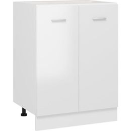 Prolenta Premium - Unterschrank Hochglanz-Weiß 60x46x81,5 cm - Weiß