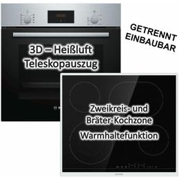 Einbau-Backofen HBF114ESO mit Gorenje Glaskeramikkochfeld ECT643BX - autark, 60 cm - Bosch
