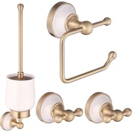 Bad-Accessoires Set Nostalgie Retro Keramik Bronze Messing Set - PaulGurkes