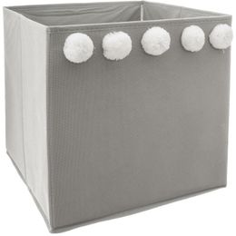 Kinder-Aufbewahrungsbox mit Pompons - grau Atmosphera Grau
