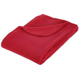 Fleecedecke - Fleece - rot - 125x150 cm - Atmosphera - Rot