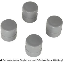 Set 2x Fußrohr + 4x Stopfen für ProfiLine ass 120 w / ass wall - Hailo