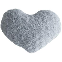 Kissen Herz - Bouclé - grau - 28x36 cm Atmosphera Créateur D'intérieur