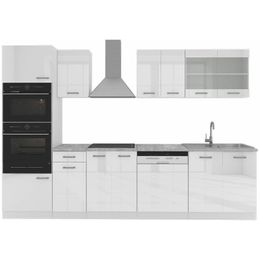 VICCO - Küchenzeile R-Line 300cm Weiß Hochglanz Modern