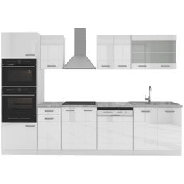 Küchenzeile R-Line 300cm Weiß Hochglanz Modern VICCO